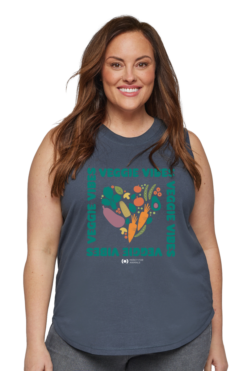 ‘Veggie Vibes’ Full-Figure Tank, Fitted – ShopMFA.com